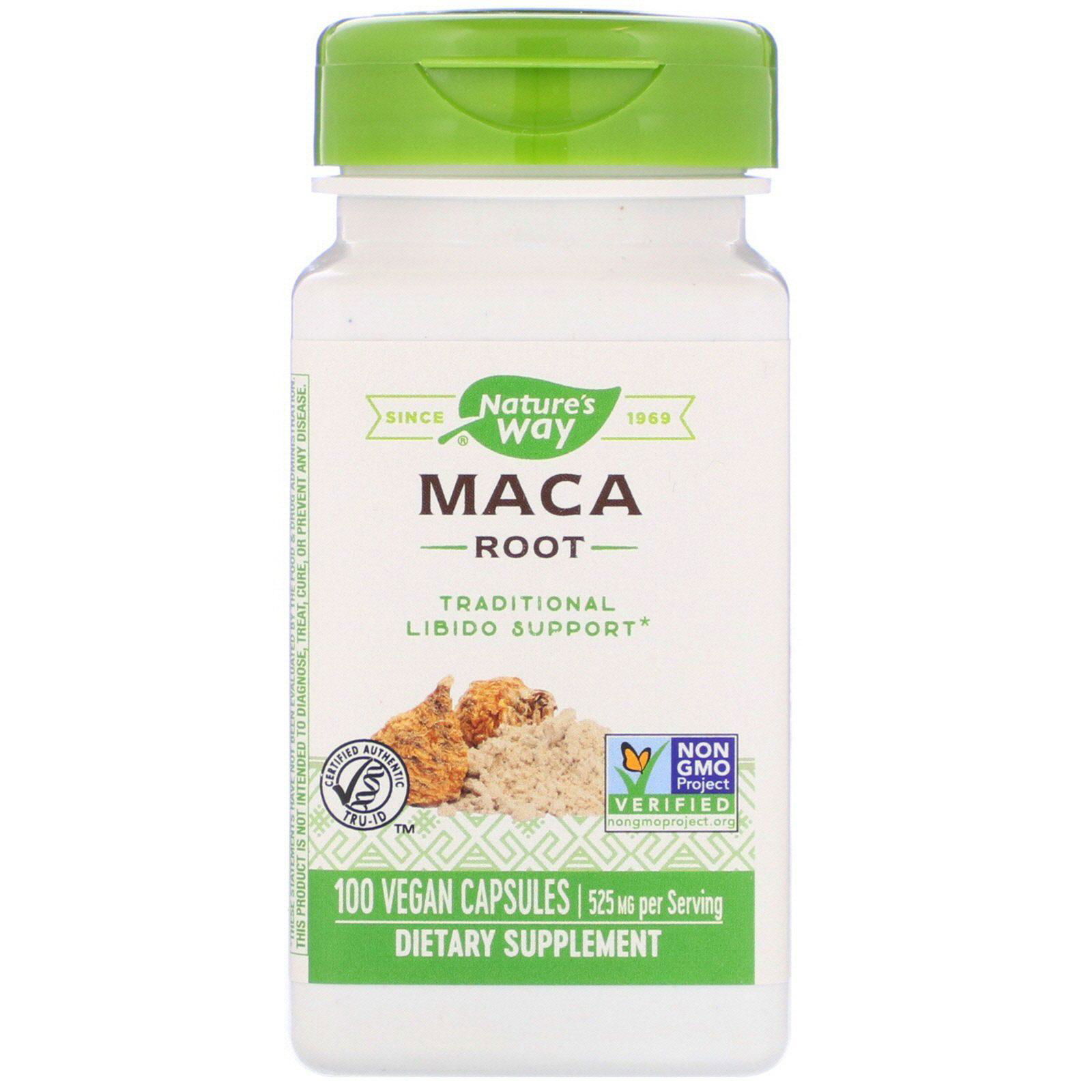 Nature's Way, Raíz de maca, 525 mg, 100 cápsulas veganas | Allnatural