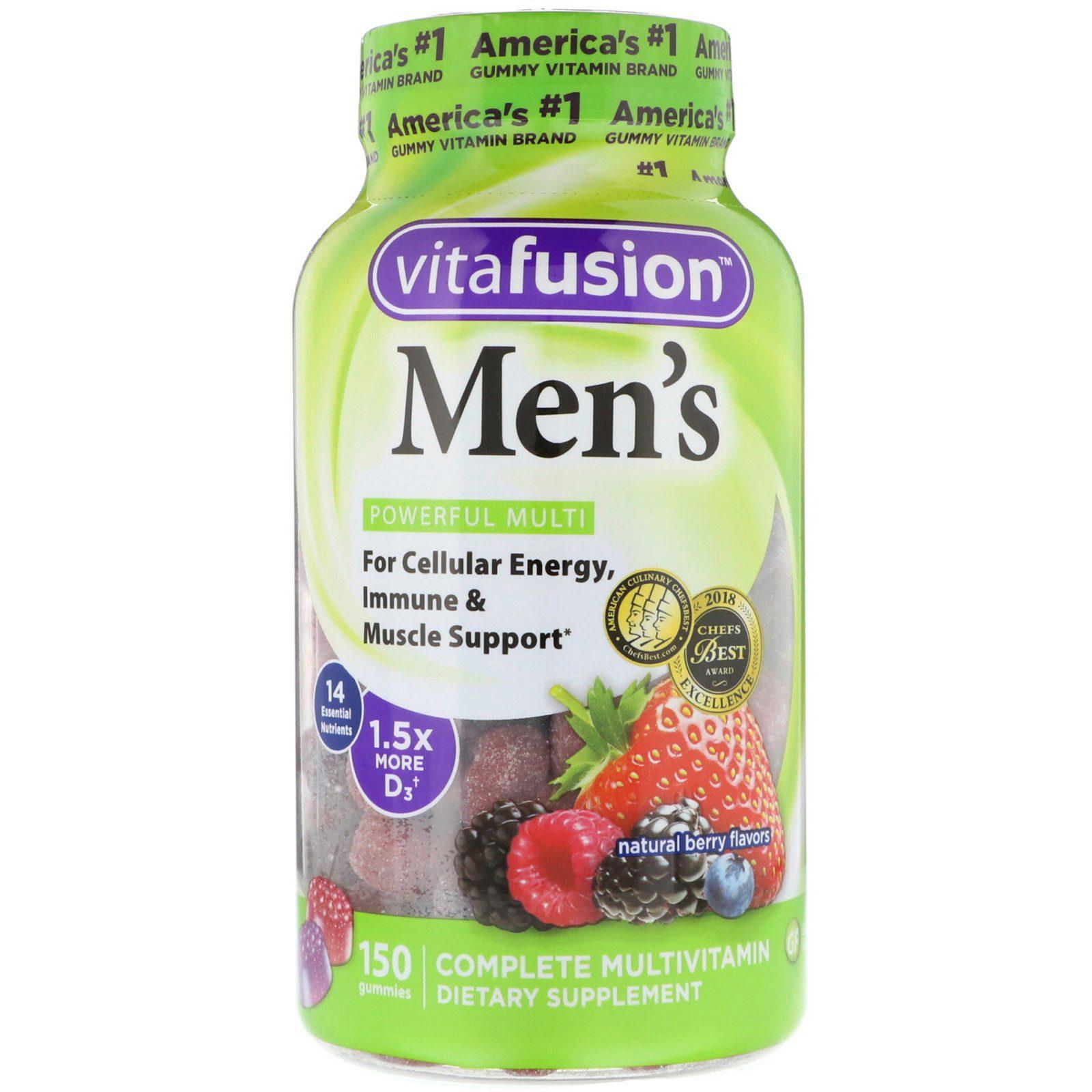 VitaFusion, Men's Complete Multivitamin, Natural Berry Flavors, 150 ...