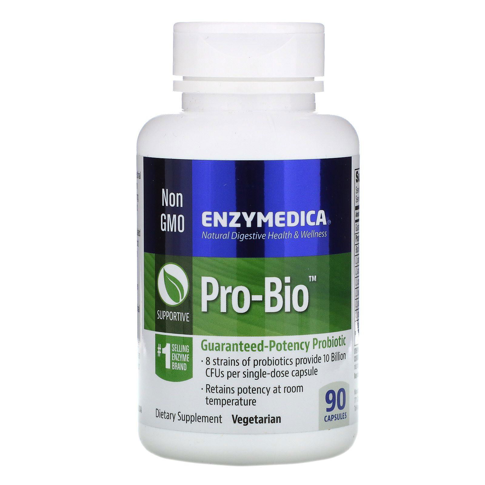 Enzymedica, Pro-Bio, potencia garantizada con probióticos, 90 cápsulas ...