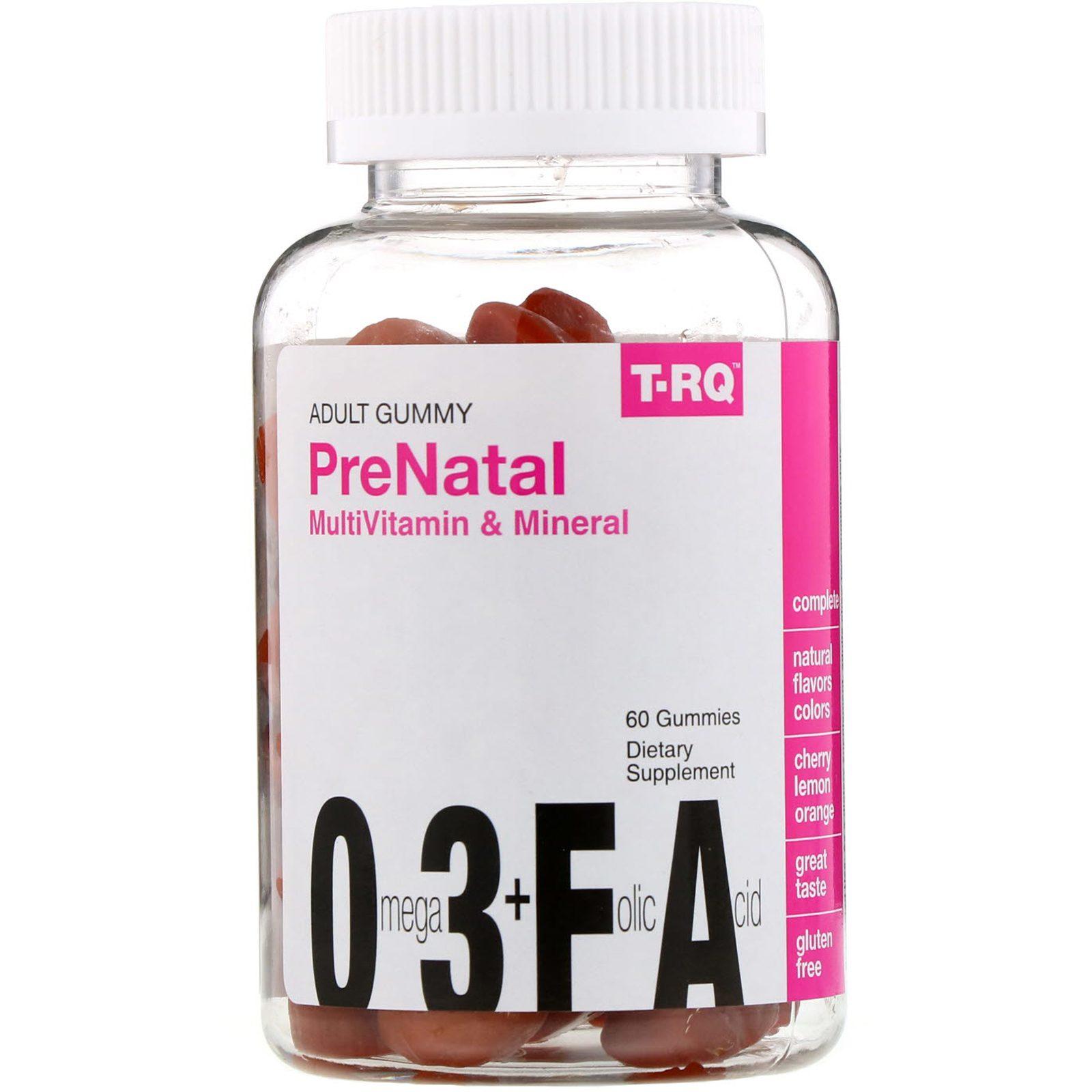 T-RQ, Adult Gummy, Prenatal Multivitamin & Mineral, Cherry Lemon Orange ...
