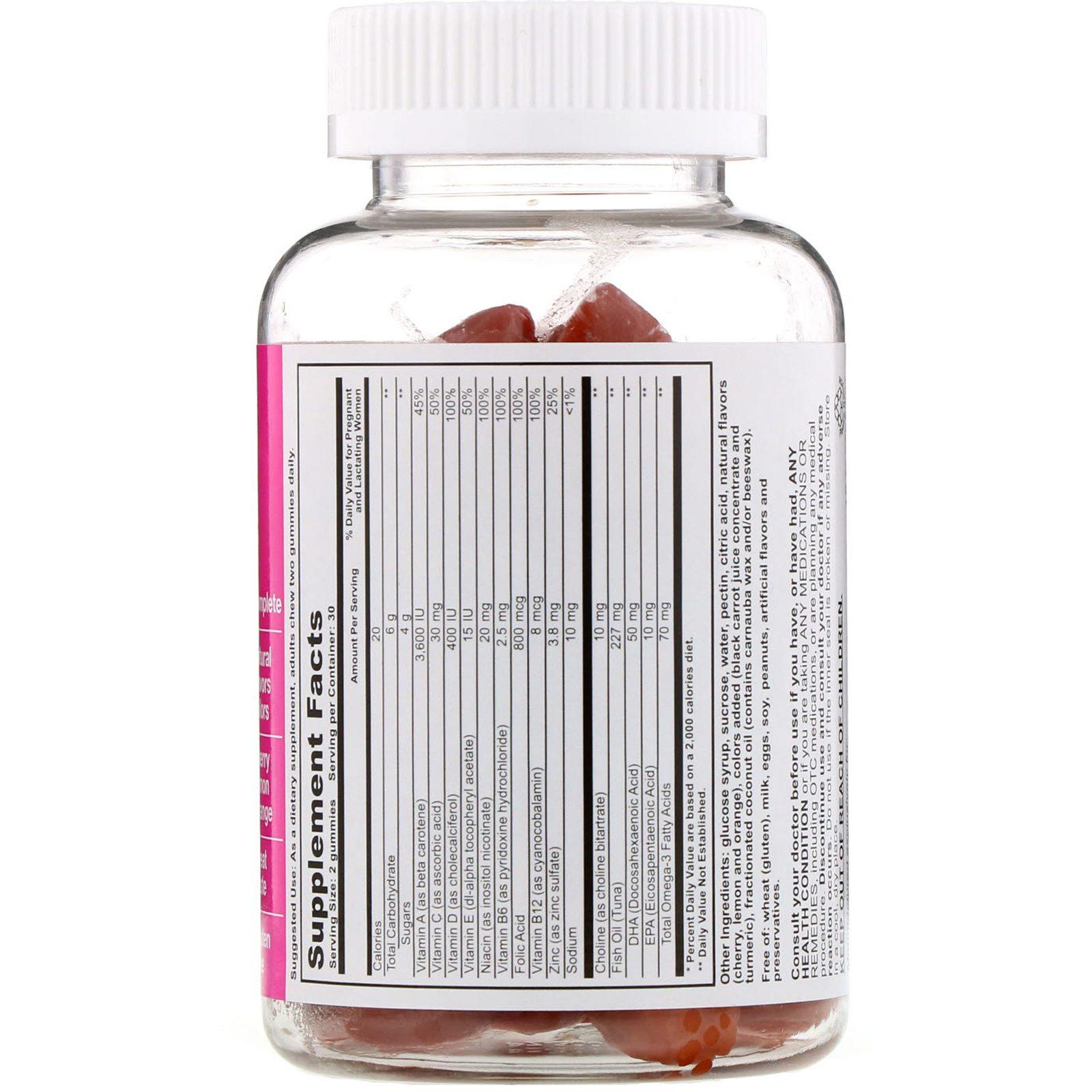 T-RQ, Adult Gummy, Prenatal Multivitamin & Mineral, Cherry Lemon Orange ...