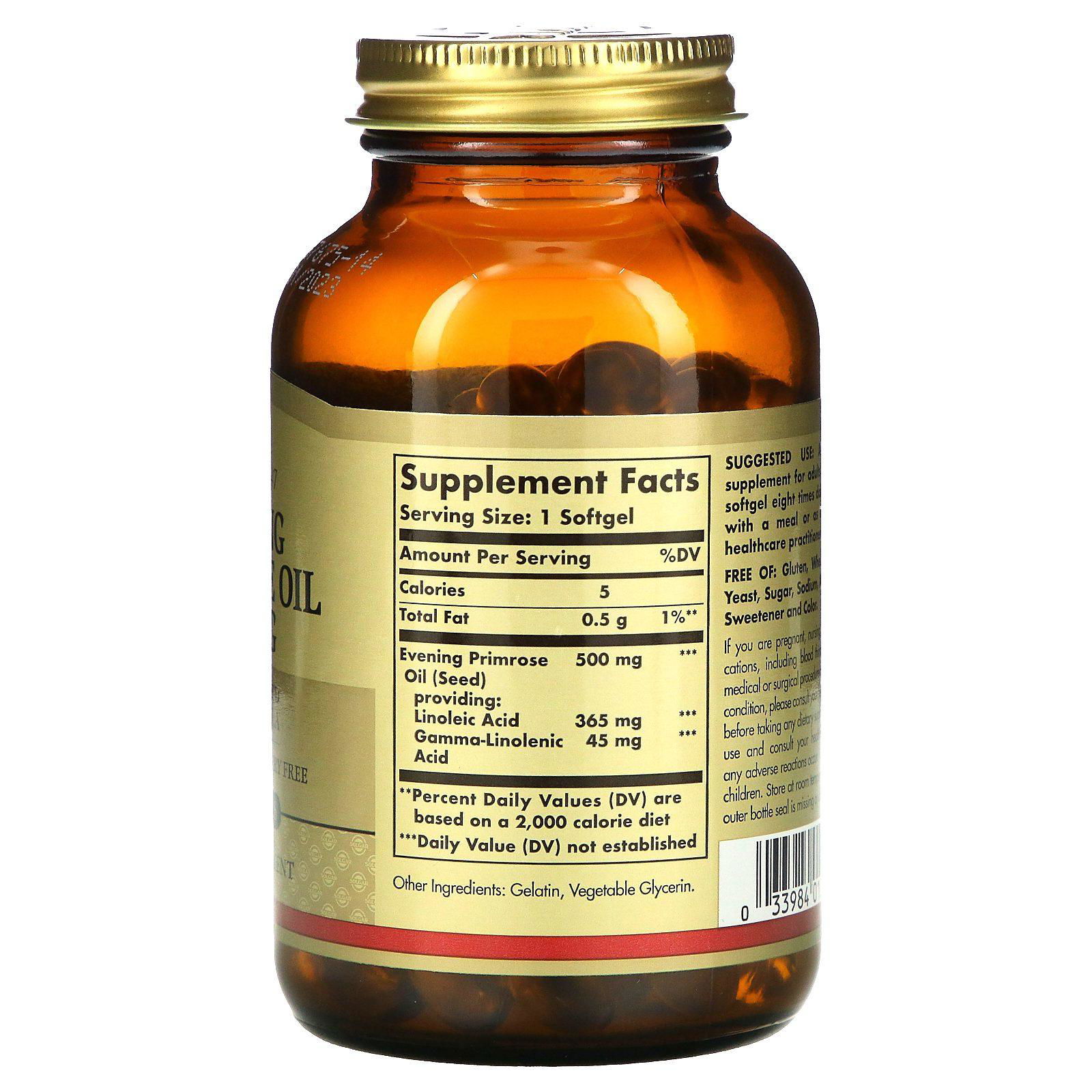Solgar, Aceite de Onagra, 500 mg, 180 Cápsulas Blandas | Allnatural
