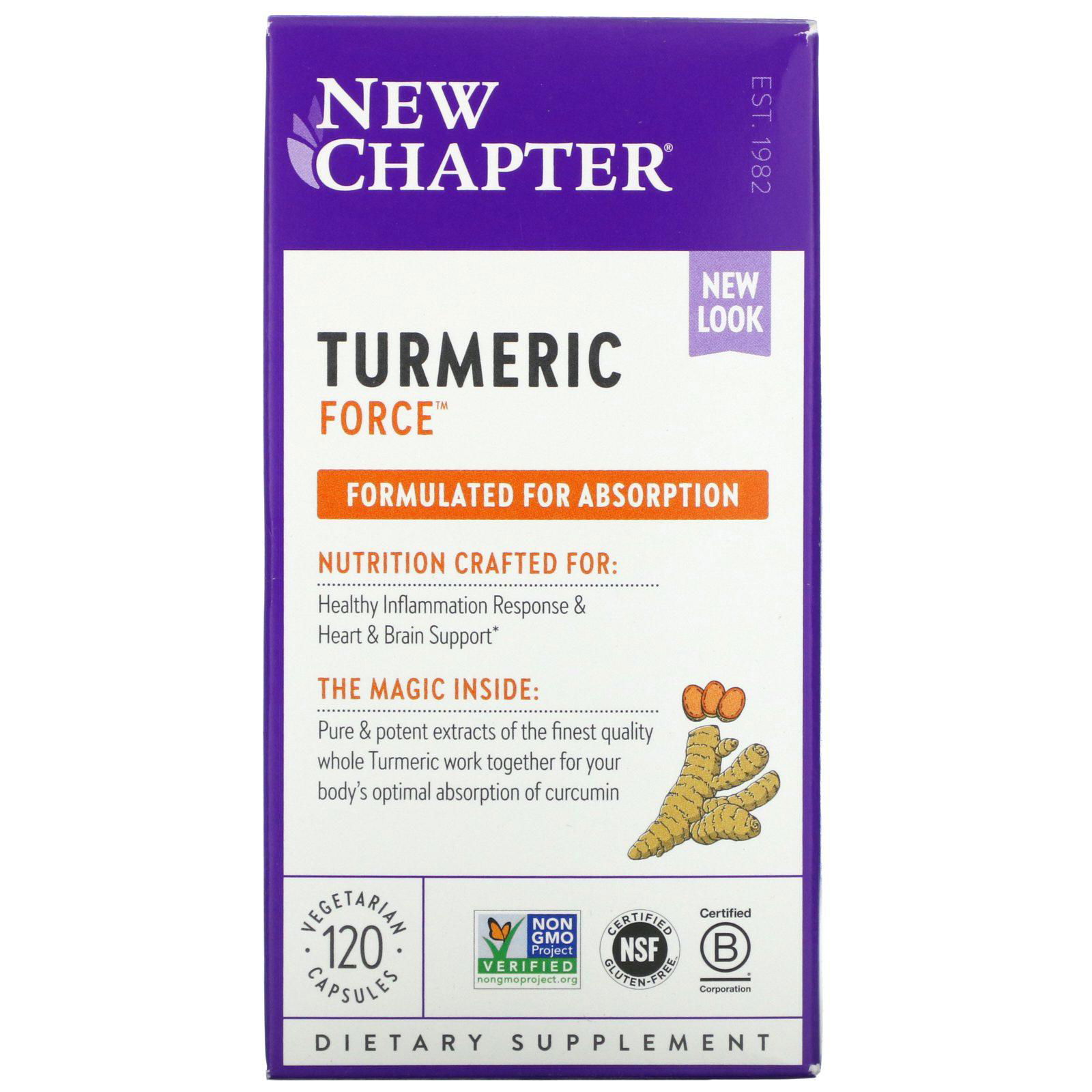 New Chapter, Turmeric Force, 120 Vegetarian Capsules | Allnatural