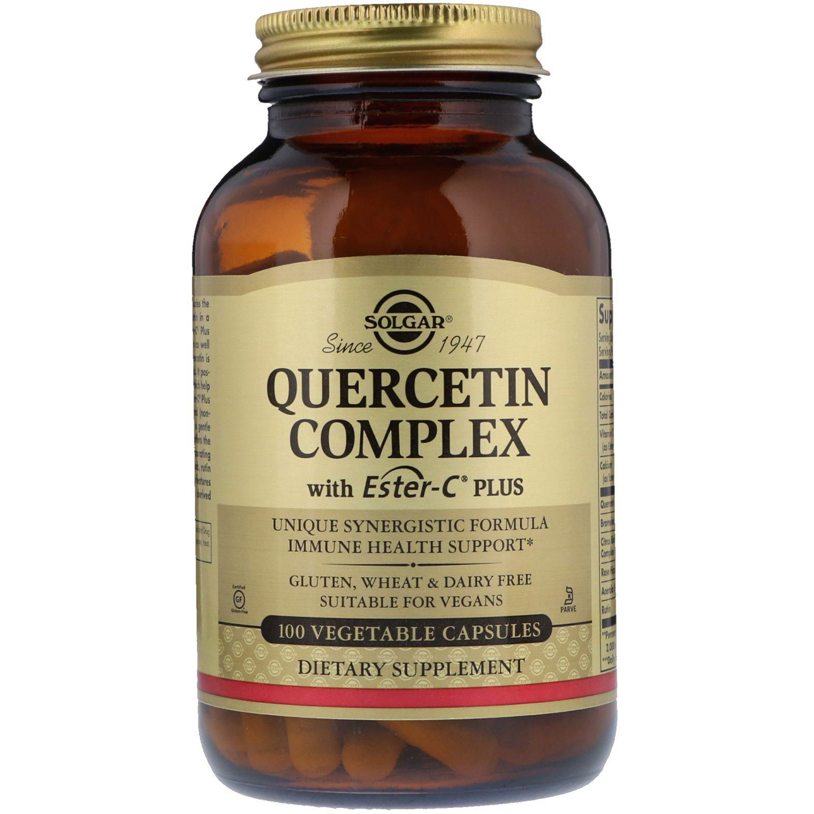 Solgar, Quercetin Complex with Ester-C Plus, 100 Vegetable Capsules ...