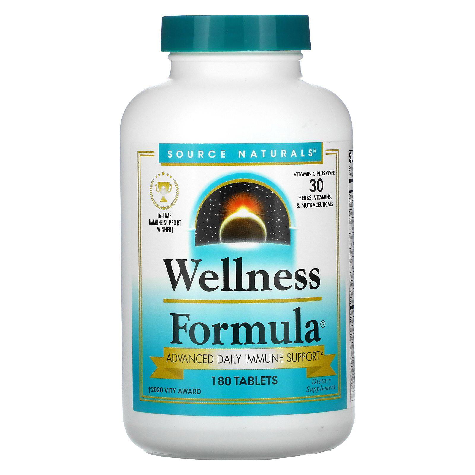 Source Naturals, Wellness Formula, Refuerzo inmunitario diario, 180 ...