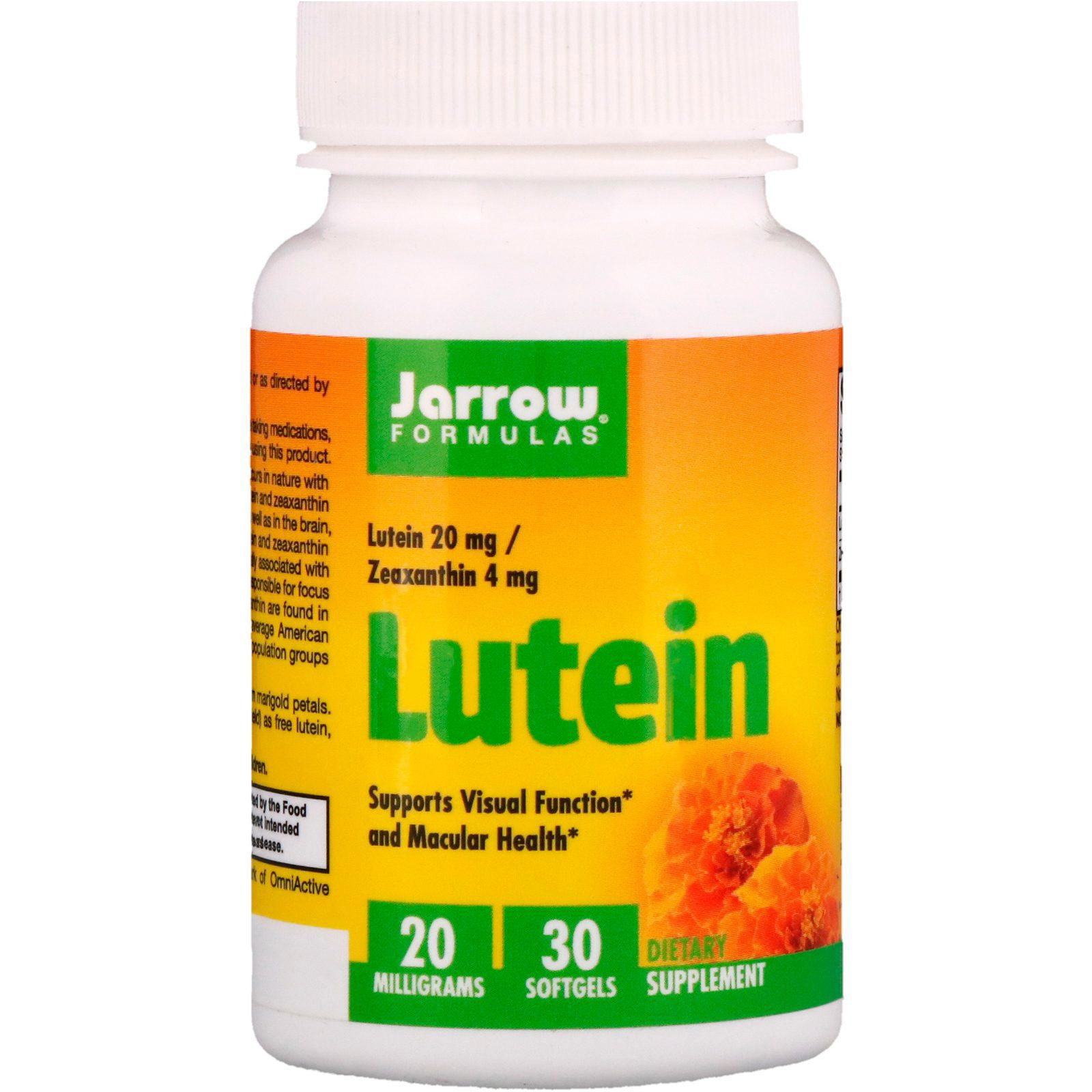 Jarrow Formulas, Lutein (Luteína), 20 mg, 30 Cápsulas de Gel Suave ...