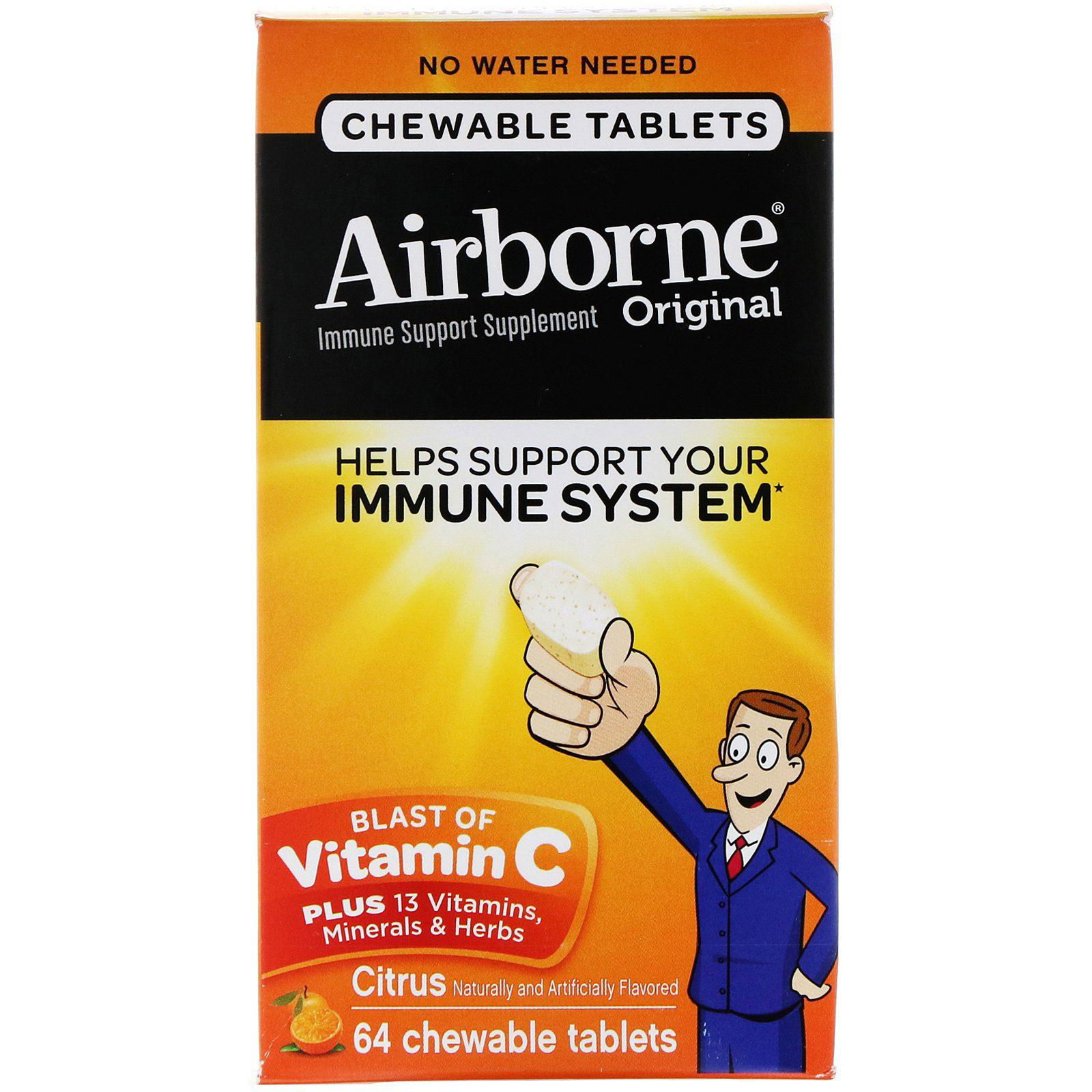AirBorne, Suplemento de Cítricos, 64 Tabletas Masticables | Allnatural