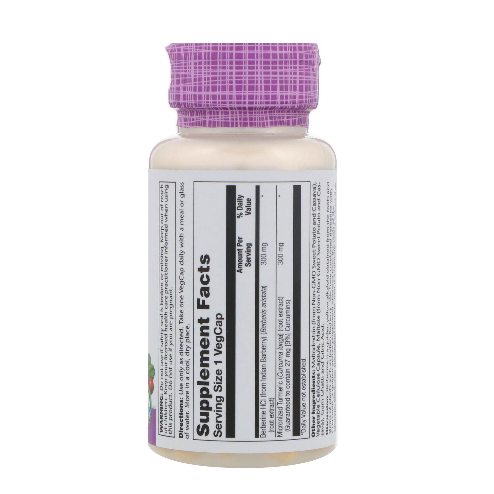 Solaray, Berberine & Curcumin Root Extracts, 60 VegCaps | Allnatural