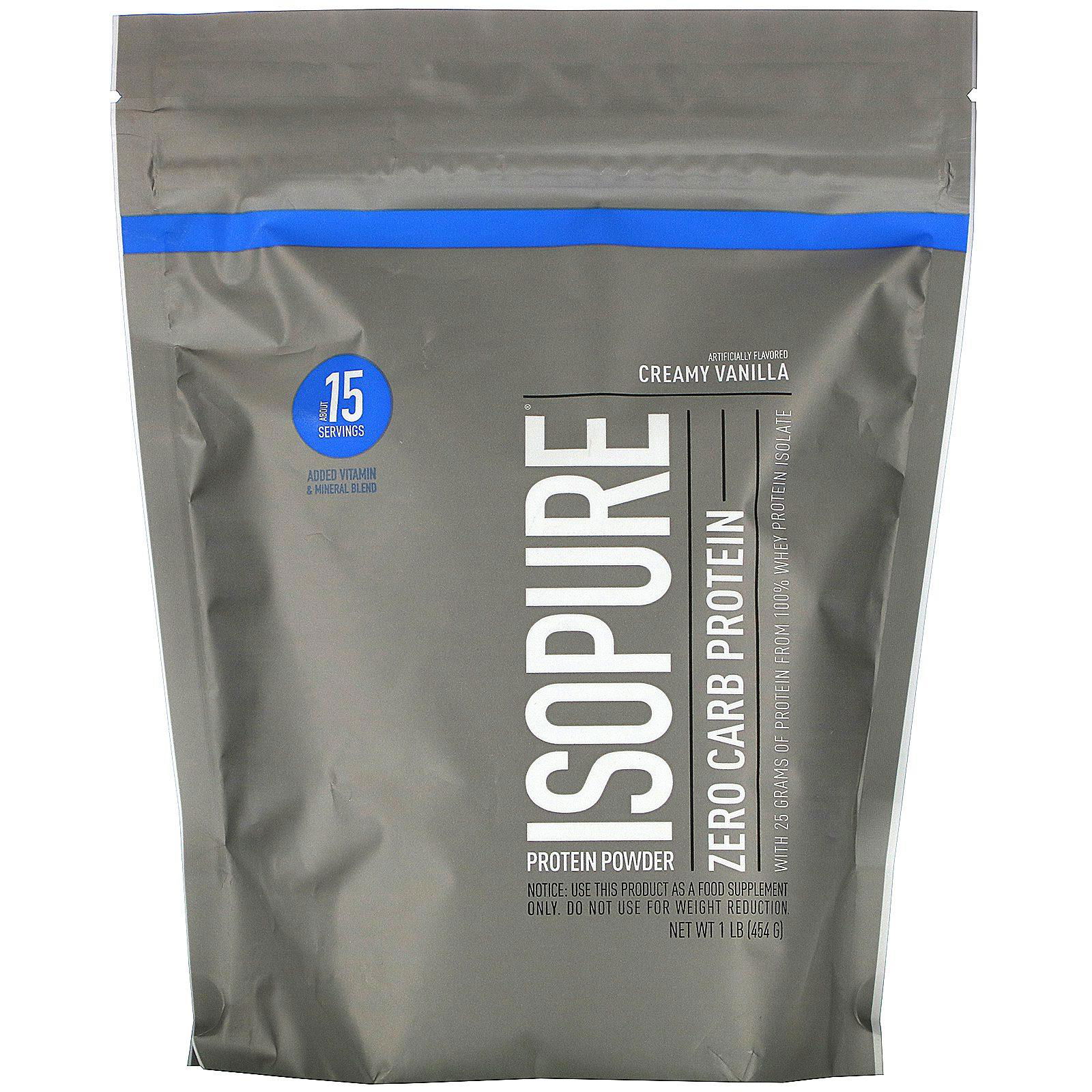 Isopure, Zero Carb, Protein Powder, Creamy Vanilla, 1 lb (454 g ...
