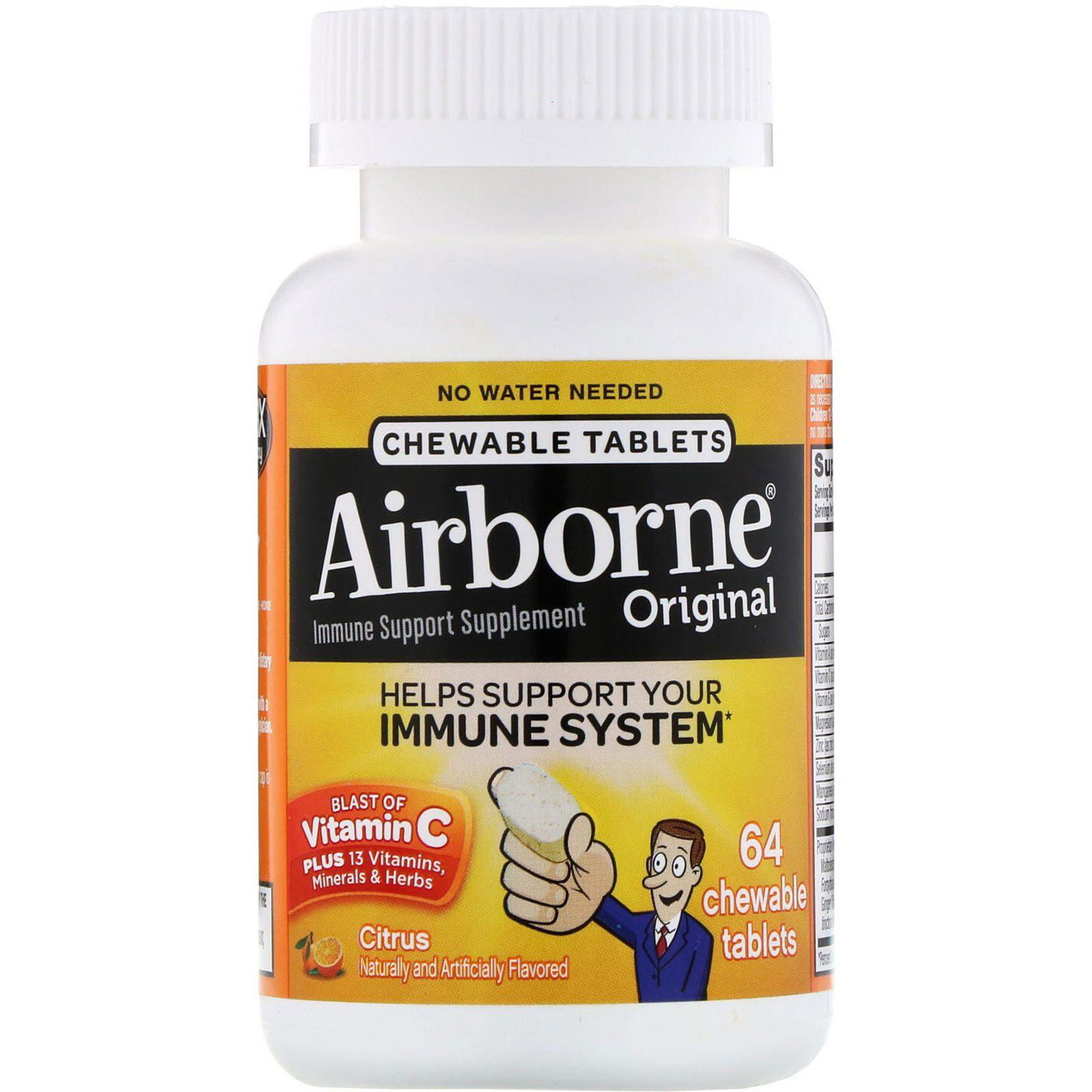 AirBorne, Suplemento de Cítricos, 64 Tabletas Masticables | Allnatural