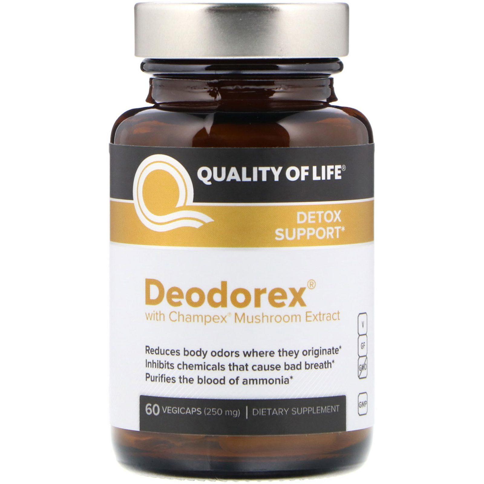 Quality of Life Labs, Deodorex, con extracto de champiñones Champex ...
