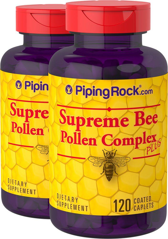 Supreme Bee Pollen Complex, 120 Coated Caplets, 2 Bottles | Allnatural