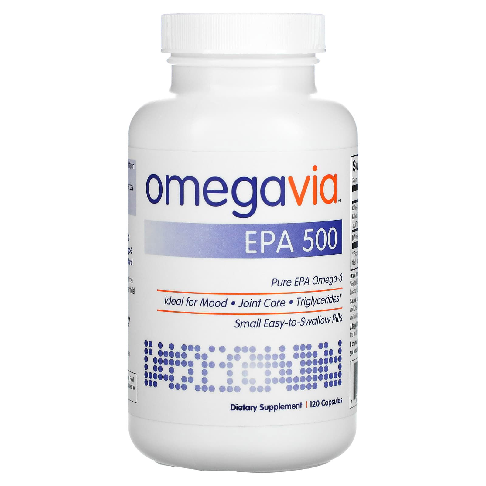 OmegaVia, EPA 500, EPA puro y omega-3, 120 cápsulas | Allnatural