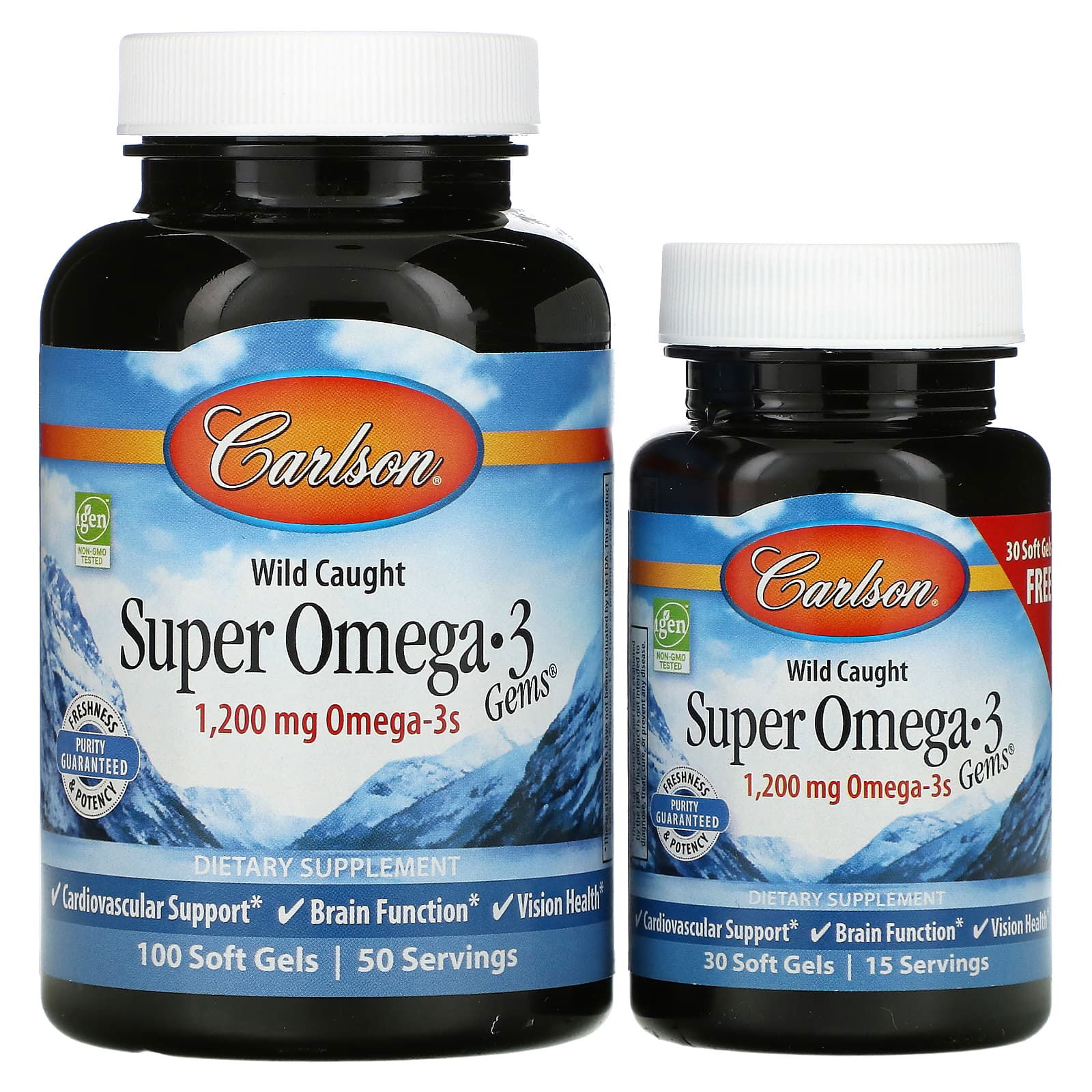 Carlson, Super Omega-3 Gems capturado en estado salvaje, 600 mg, 100 ...