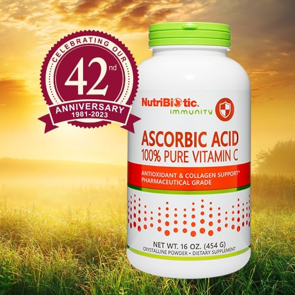 NutriBiotic, Ascorbic Acid Vitamin C Powder, 16 Oz (454gr) | Allnatural