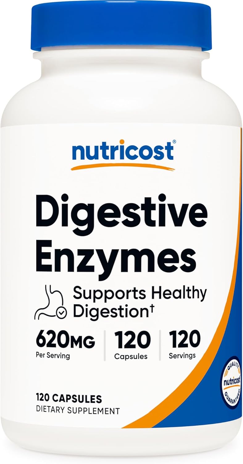 Nutricost Digestive Enzymes 620mg, 120 Caps | Allnatural