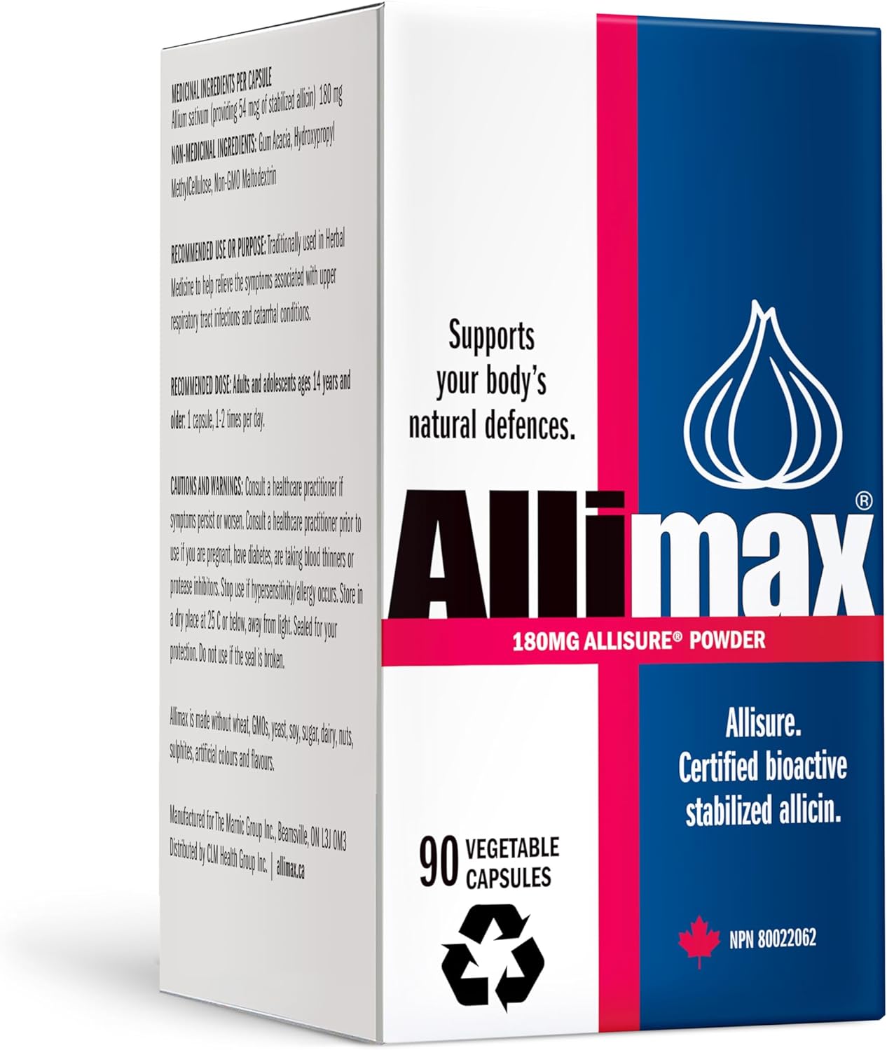 ALLIMAX, 180mg, 90 Capsulas | Allnatural